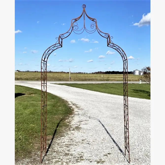 Solid Iron Rustic Elegant Full Gothic Arbor Outside – Garden Iron and More