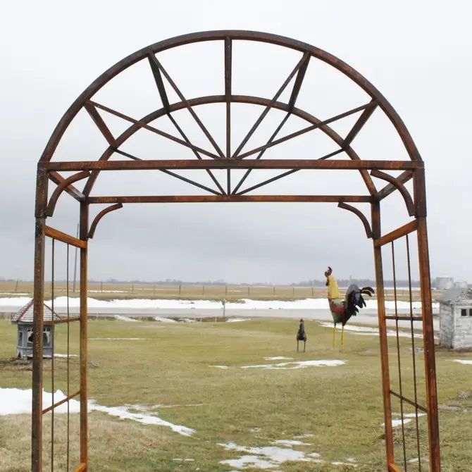 Wrought Iron 3 piece Arch Gateway Arbor for Walkway – Garden Iron and More