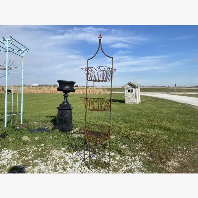 Wrought Iron 3 Tiered Basket Decorative Container – Garden Iron and More