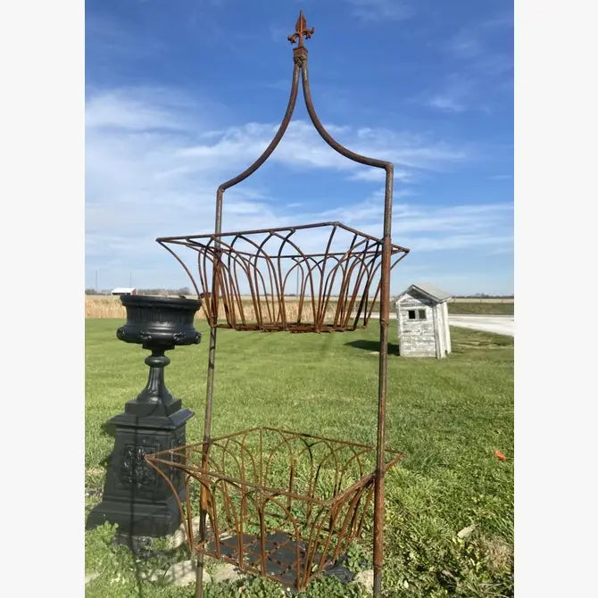 Wrought Iron 3 Tiered Basket Decorative Container – Garden Iron and More