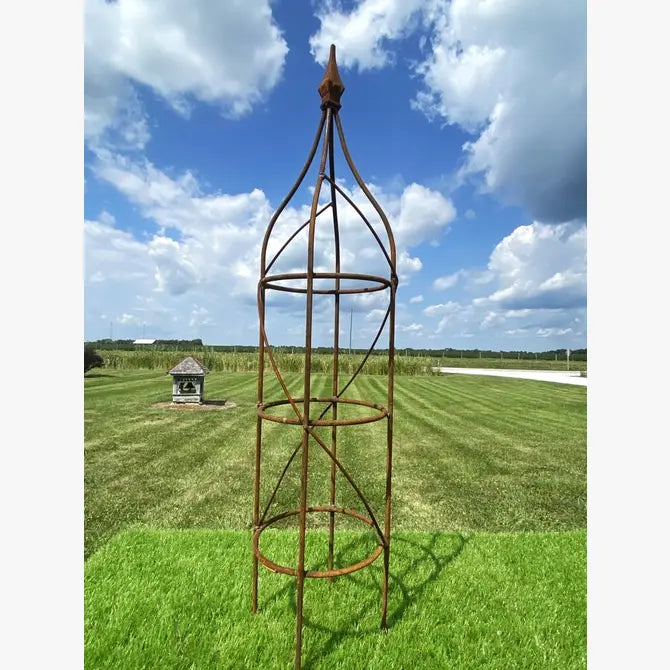 Graduated Sizes of Iron Heavy Round Obelisks with Cast – Garden Iron ...