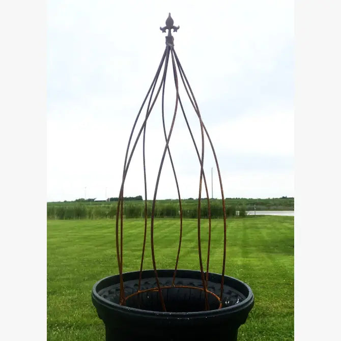 Wrought Iron Swirl with Finial Topiaries Set of 5 – Garden Iron and More