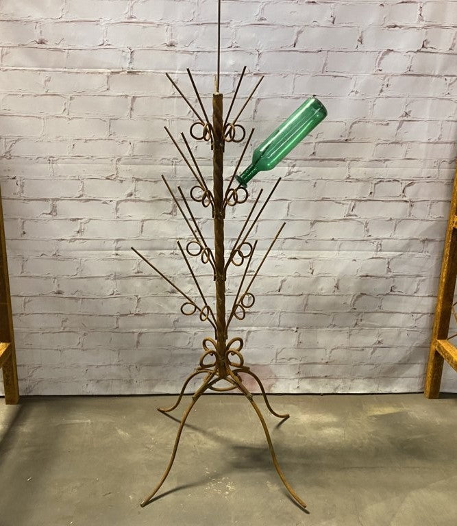 Wrought Iron Twisted Bottle Tree with a four-legged stand – Garden Iron ...